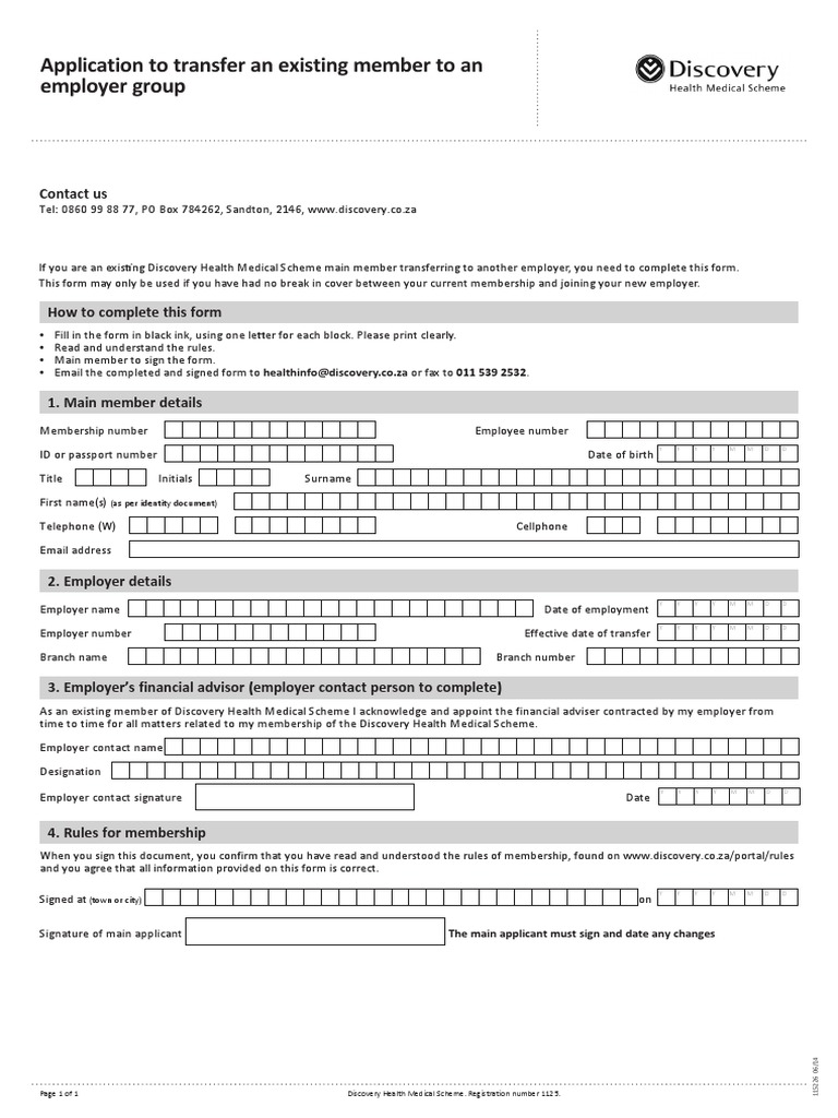 Transfer An Existing Member To An Employer Group (Eng) | PDF