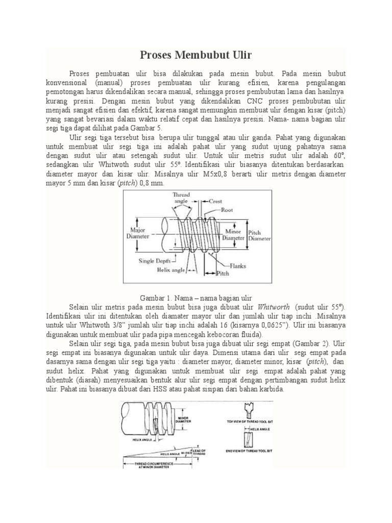 Proses Membubut Ulir | PDF