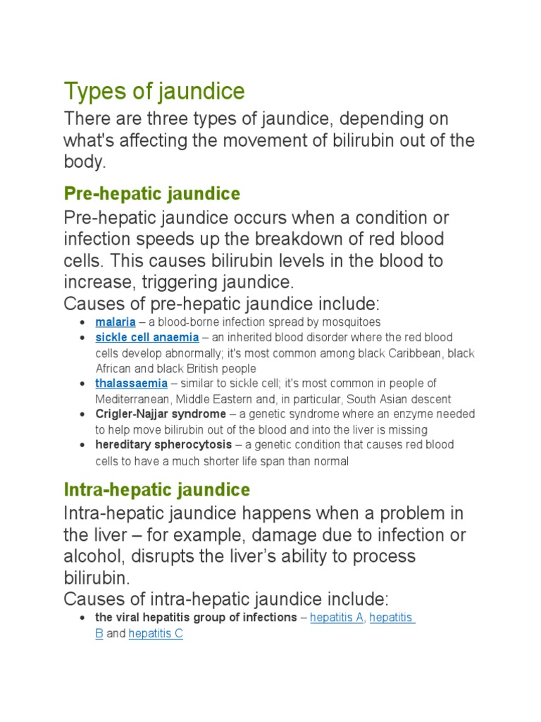 Types of Jaundice | PDF | Liver | Hepatitis