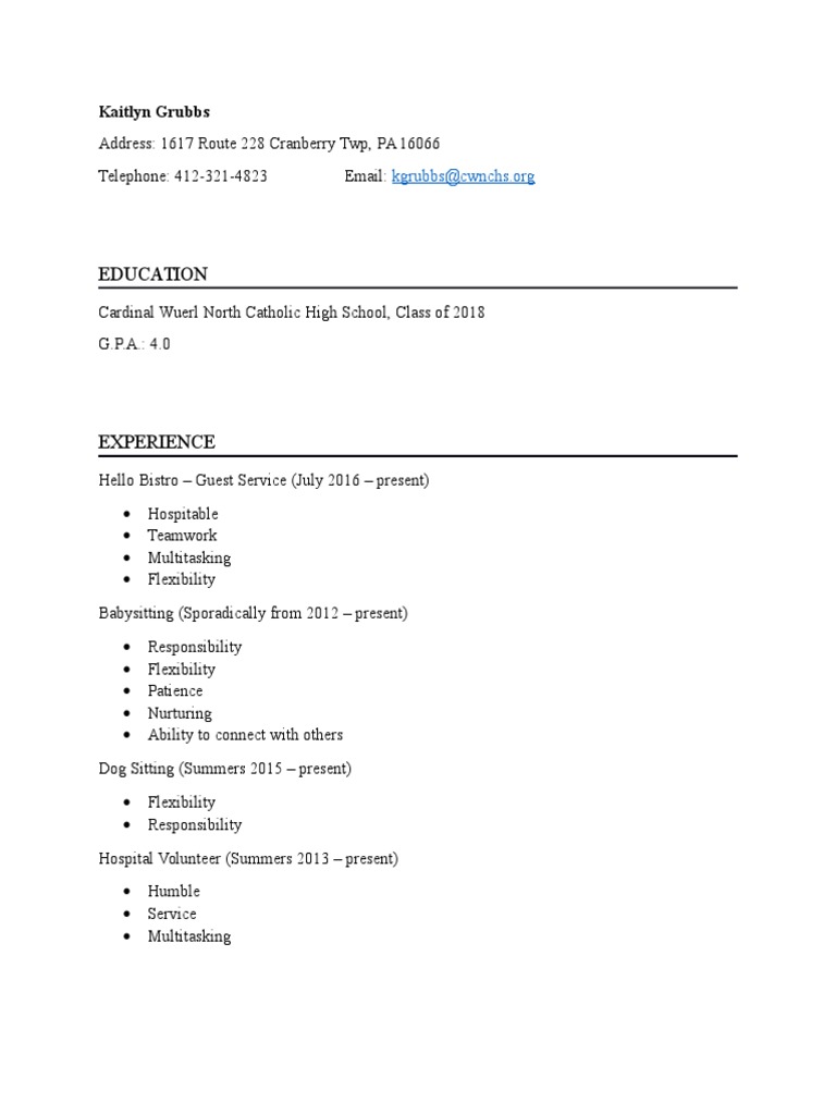 Resume Grubbs | PDF