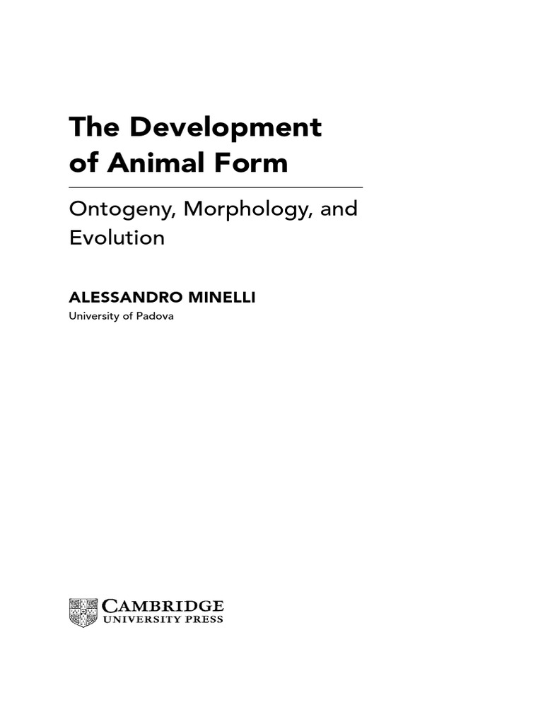 Devel. Animal Form | PDF | Morphogenesis | Developmental Biology