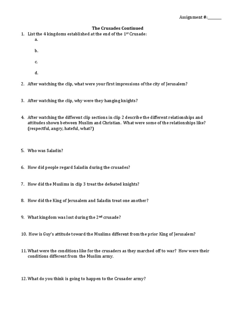 The Crusades Continued Lecture Handout | PDF | History