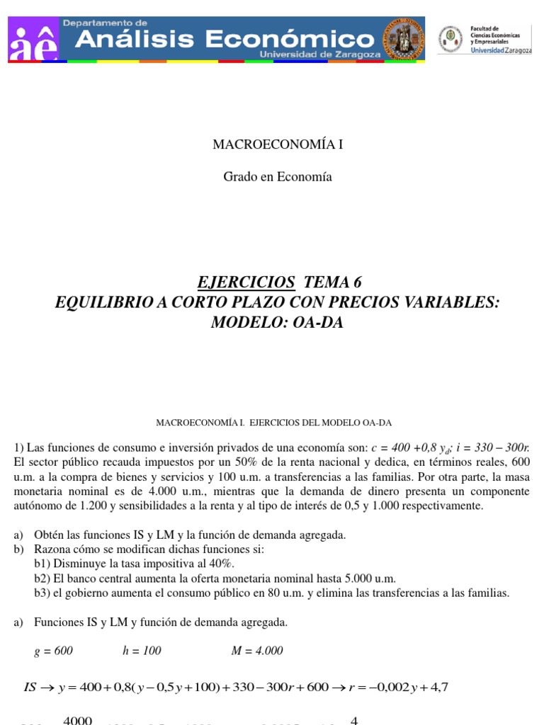 Ej Modelo - OA-DA | PDF | Macroeconómica | La política fiscal