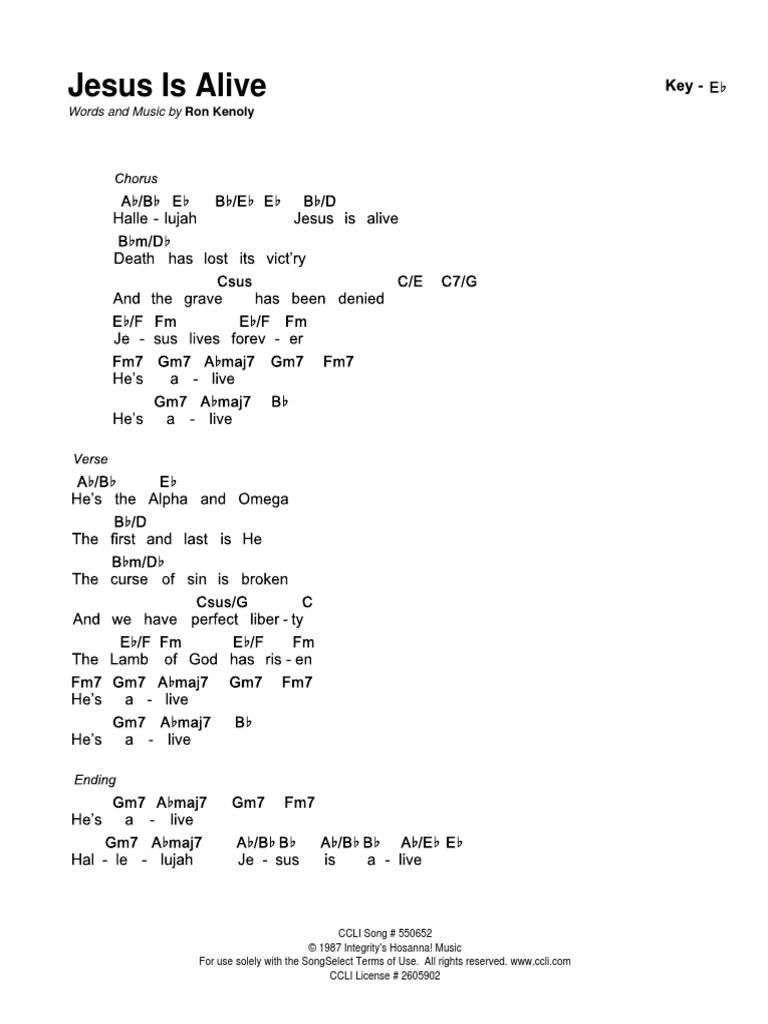 Jesus Is Alive - Ron Kenoly Song | PDF