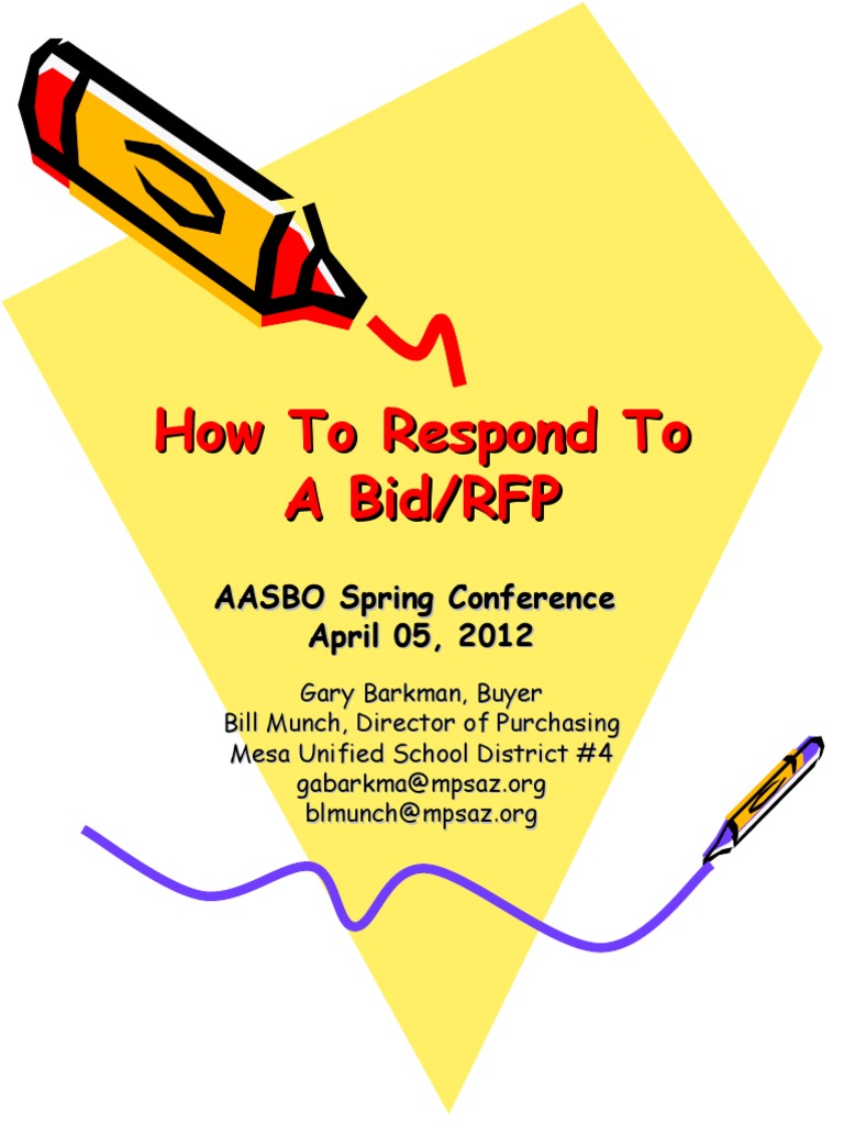 How To Respond To A Bid - New 2012 | PDF | Request For Proposal | Offer ...