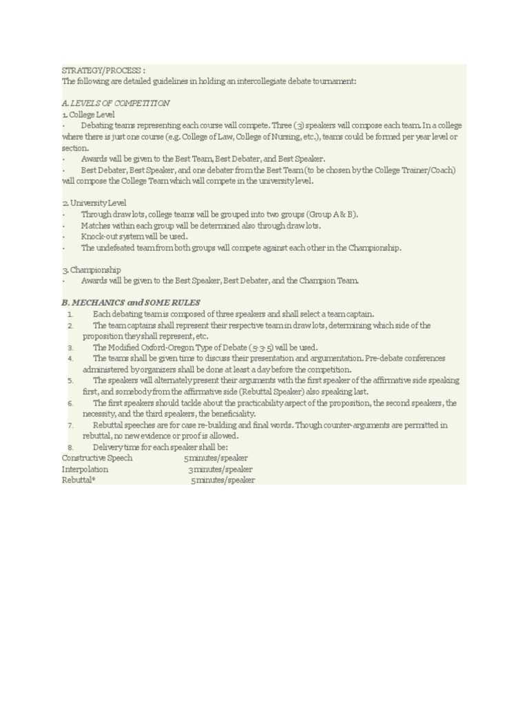 A. Levels of Competition: B. Mechanics and Some Rules | PDF