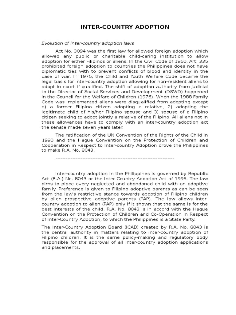 Inter-Country Adoption in the Philippines | PDF | Virtue | Justice