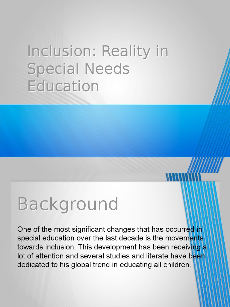 Inclusion: Reality in Special Needs Education | PDF | Inclusion ...