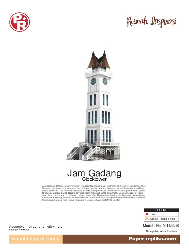 Papercraft Model of Jam Gadang | PDF | Indonesia
