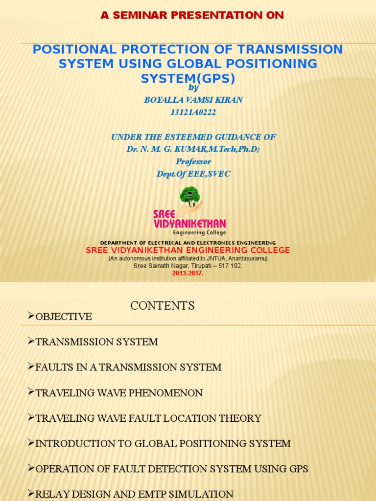 Positional Protection of Transmission System Using Global Positioning ...