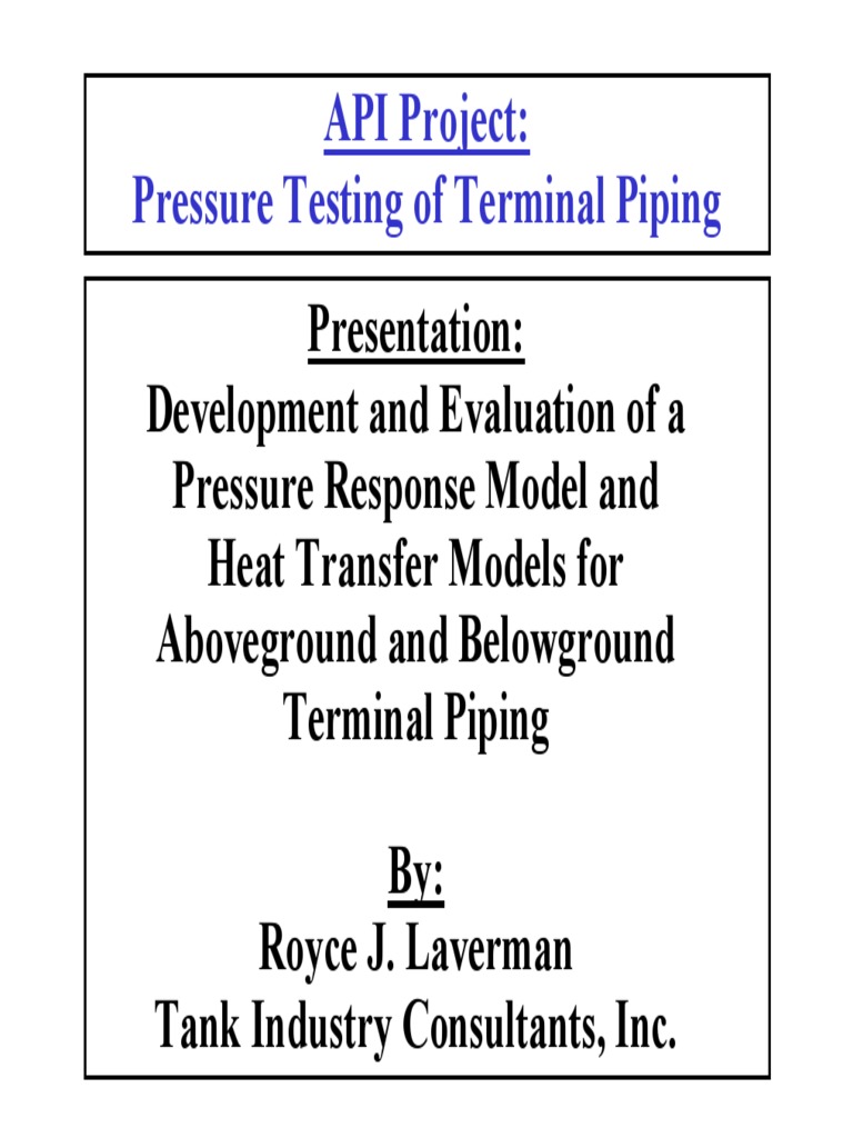 API Project: Pressure Testing of Terminal Piping | PDF | Leak | Pressure