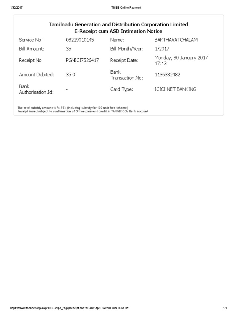 TNEB Online Payment | PDF