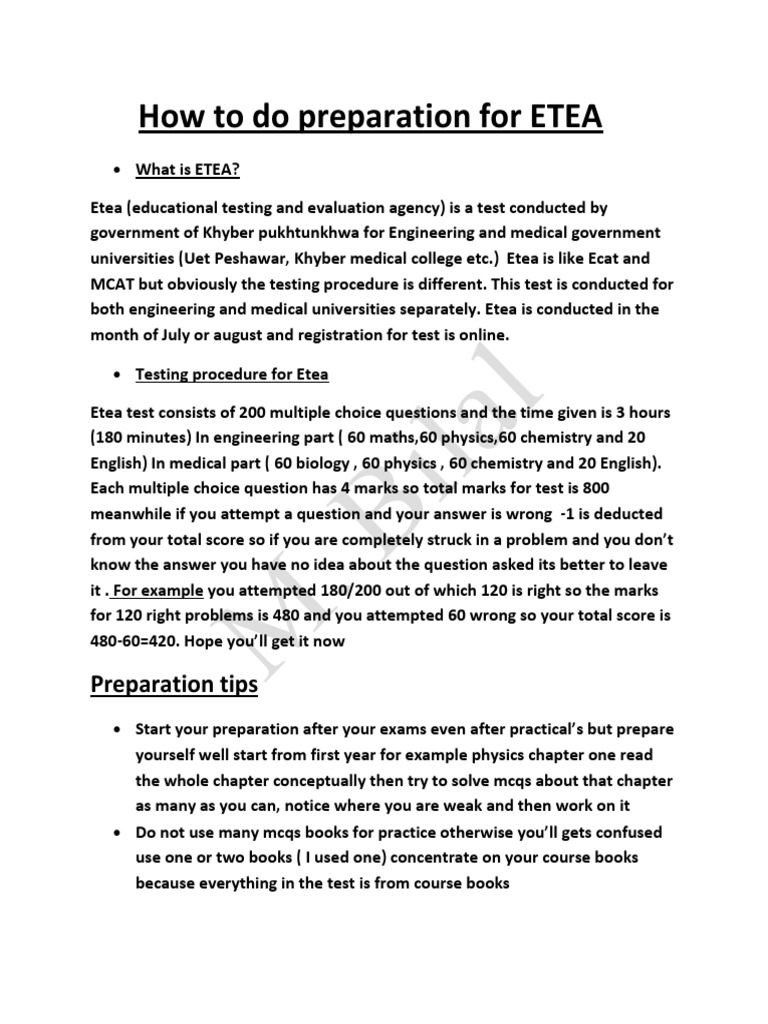 How To Do Preparation For Etea | PDF | Multiple Choice | Quality Of Life