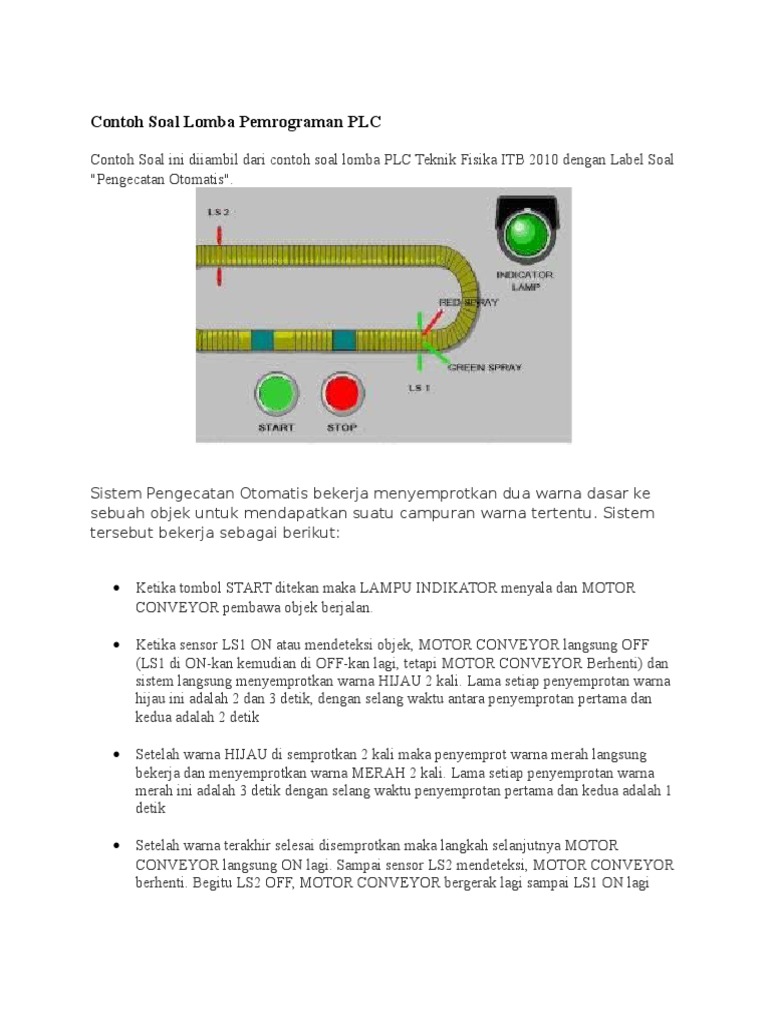 Contoh Soal Lomba Pemrograman PLC | PDF