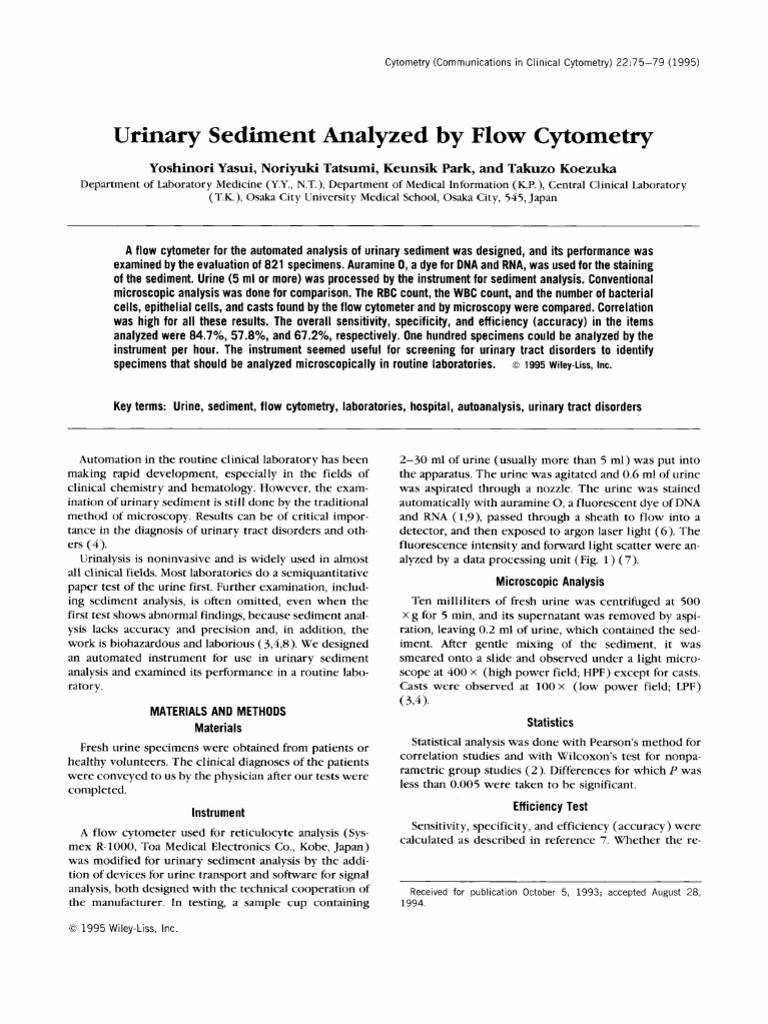 Automated Urinary Sediment Analysis | PDF | Flow Cytometry | Cytometry