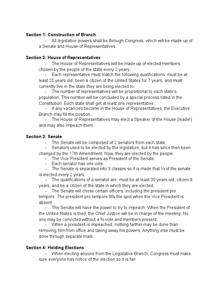 Overview of Congressional Structure and Powers | PDF | United States ...