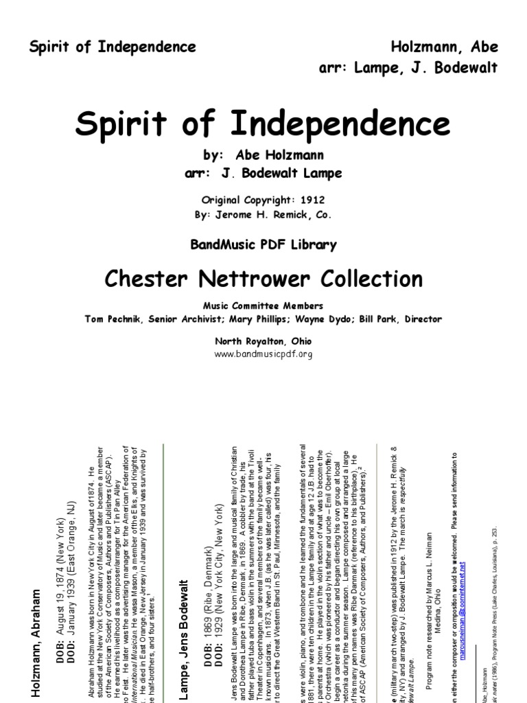 Spirit of Independence | Download Free PDF | Musical Compositions ...