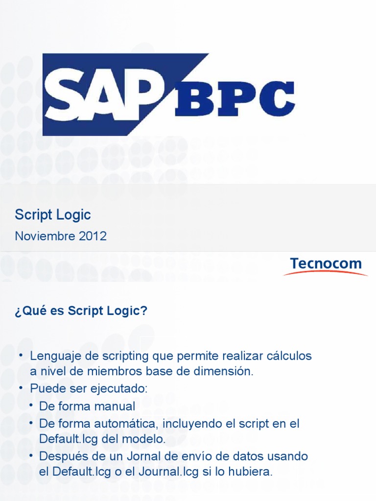 BPC Script Logic | PDF | SQL | Cálculo