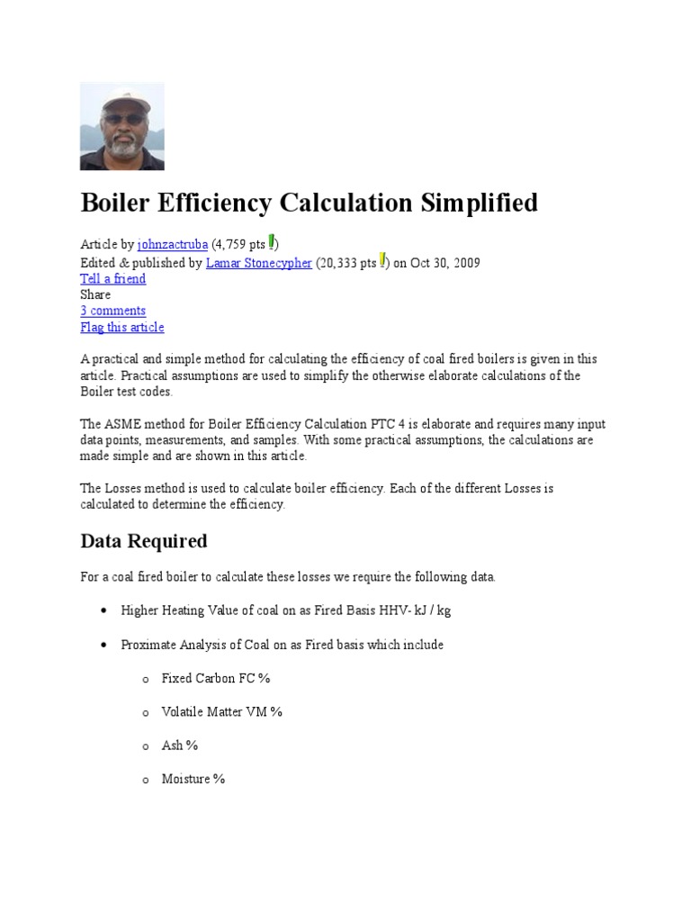 Boiler Efficiency Calculation Simplified | PDF | Boiler | Coal