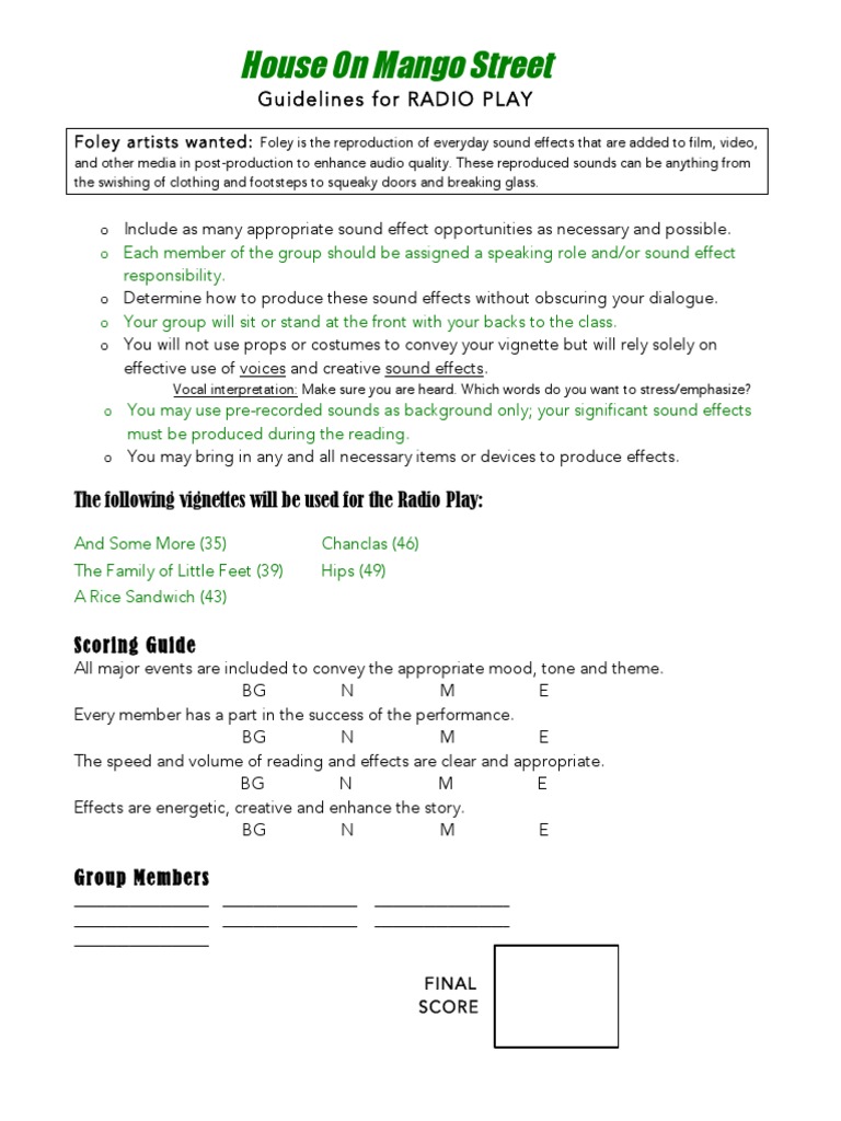 Radio Play Foley Guide | PDF