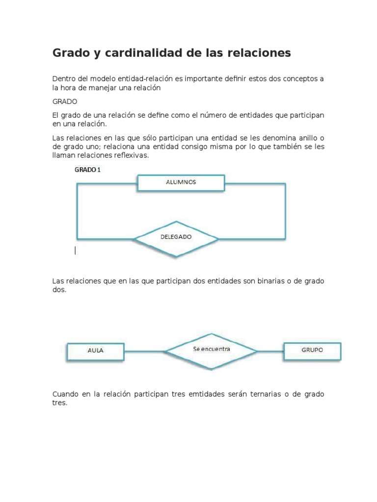 Cardinalidad de Base de Datos | PDF