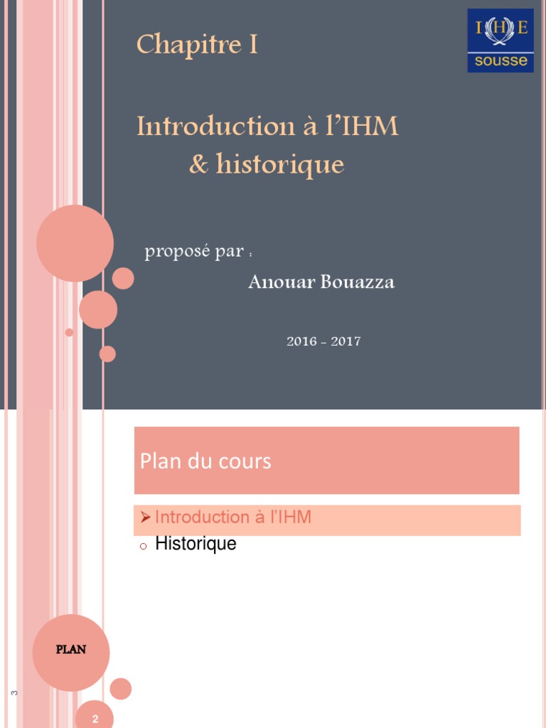 Chapitre 1 - Introduction À l'IHM & Historique | PDF | Interaction humain-ordinateur | Interface ...