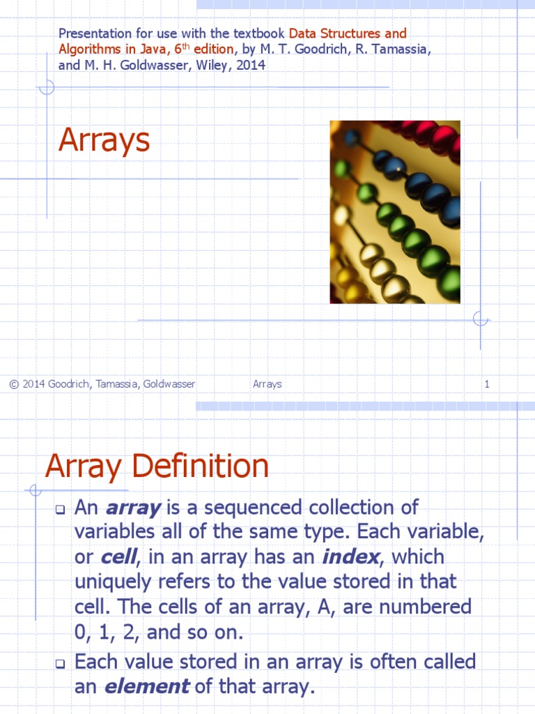Goodrich 6e Ch03 Arrays PDF | PDF | Array Data Type | Theoretical Computer Science