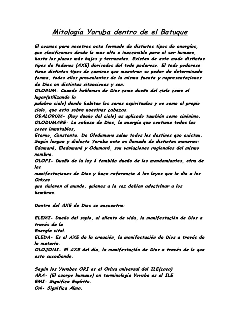Mitología Yoruba Dentro de El Batuque | PDF | Iglesia Católica | Esclavitud
