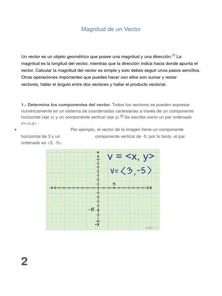 Magnitud de Un Vector | PDF | Vector Euclidiano | Sistema de ...
