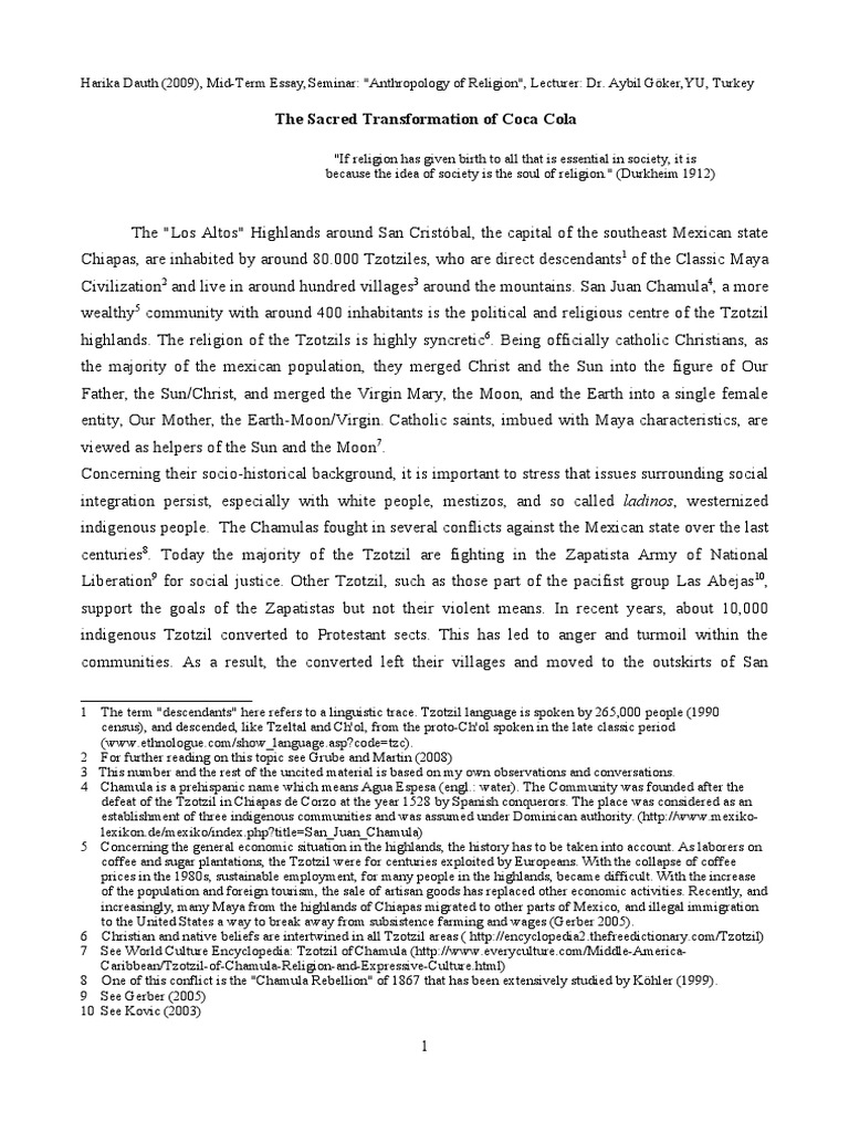 The Sacred Transformation of Coca Cola | PDF | Émile Durkheim | Max Weber