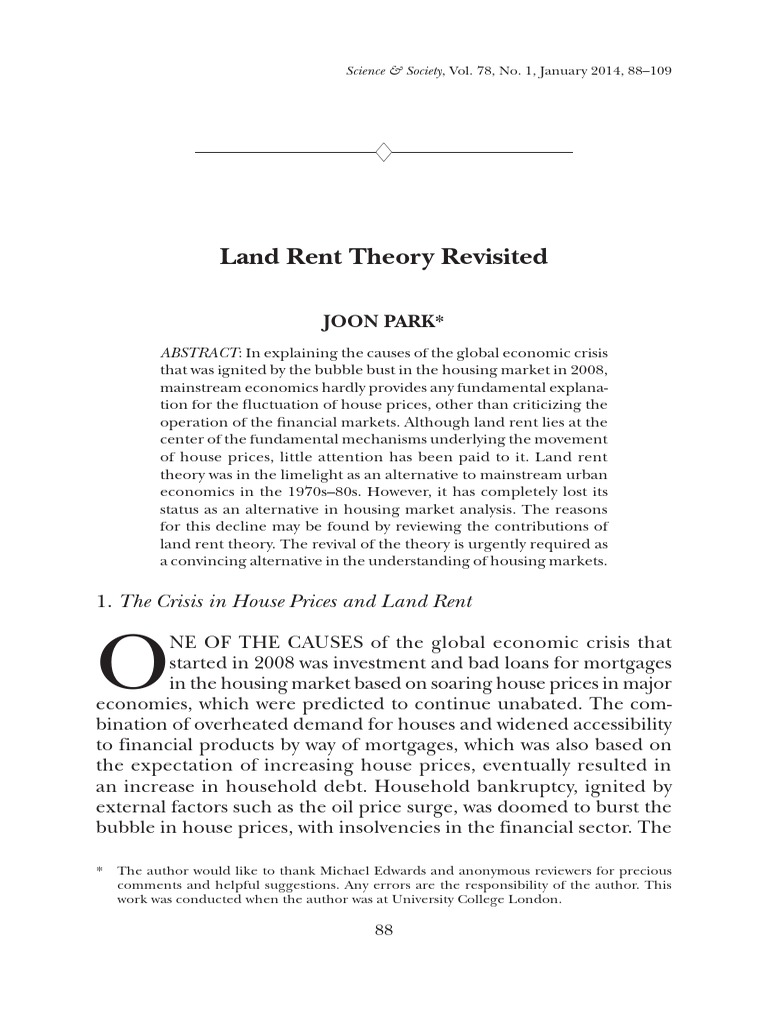 Land Rent Theory Revisited | PDF | Value (Economics) | Capitalism