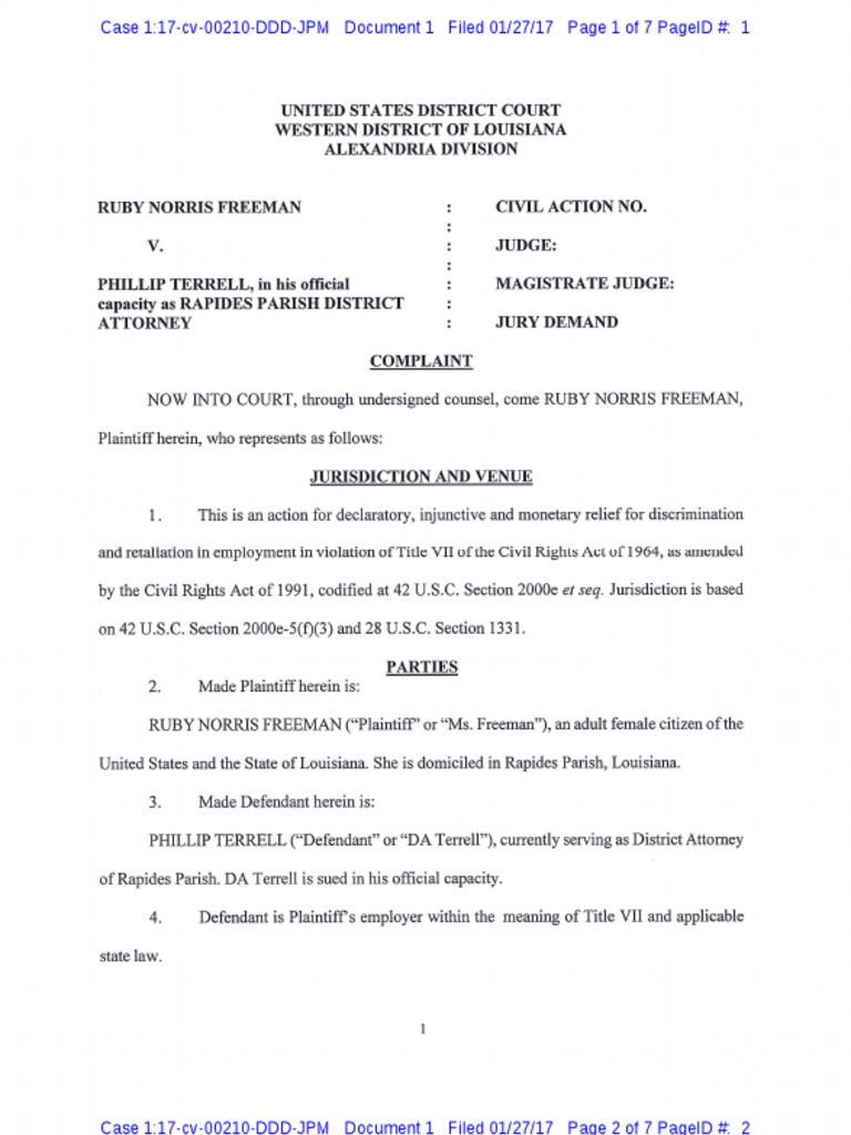 Ruby Norris Case Filing Summary | PDF