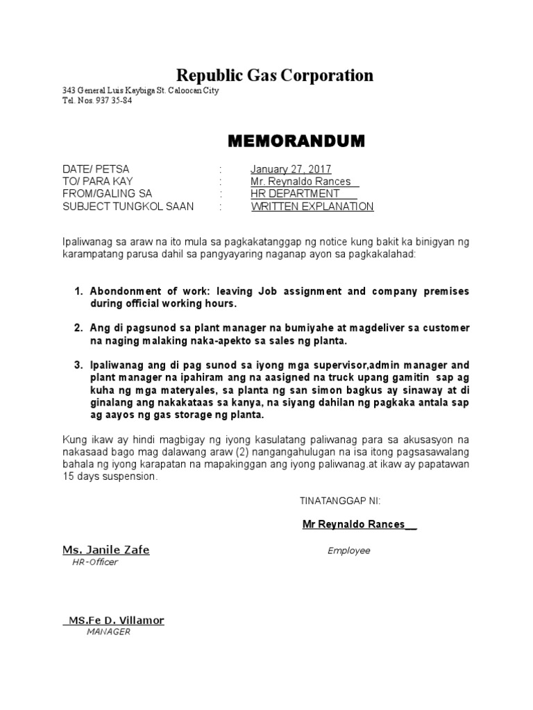 Memo | PDF