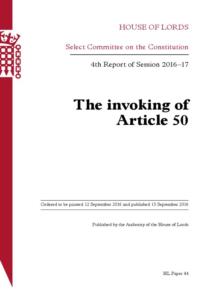 The 50 | PDF | Article 50 Of The Treaty On European Union | Brexit