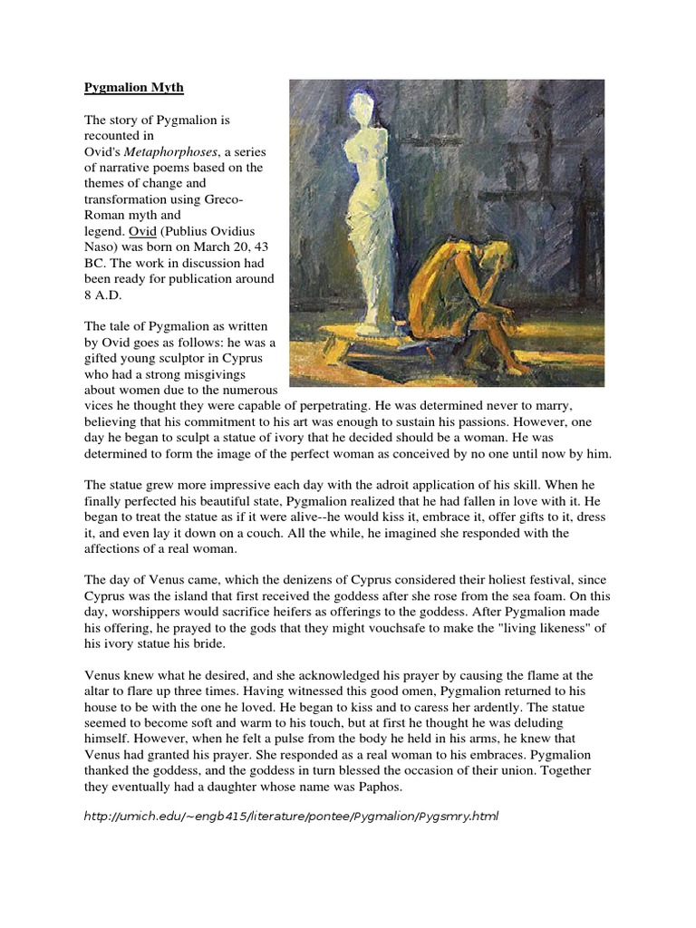Pygmalion Myth | PDF