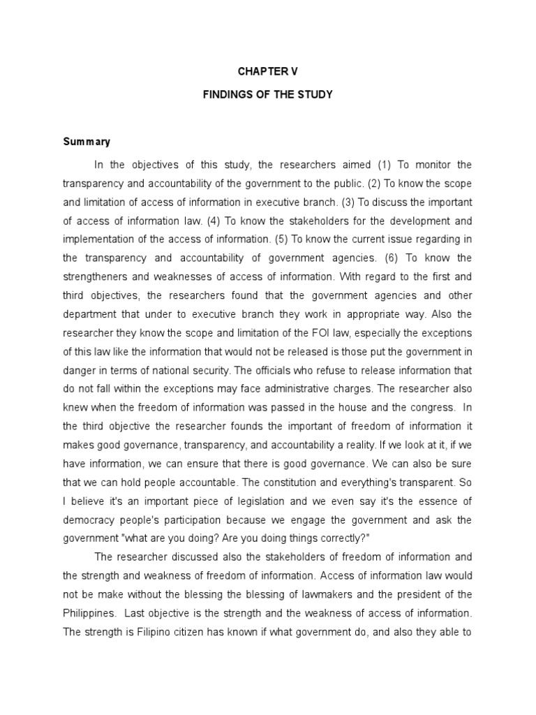 Findings of The Study | Download Free PDF | Transparency (Behavior) | Good Governance