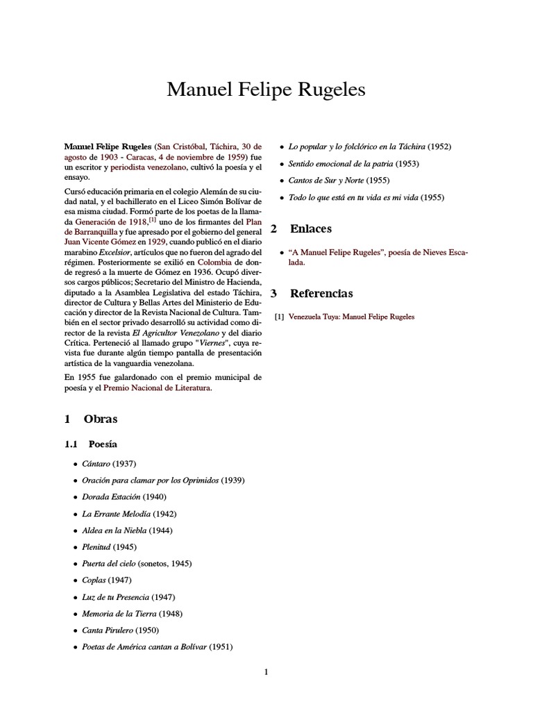 Manuel Felipe Rugeles | PDF | Política (general) | Personas