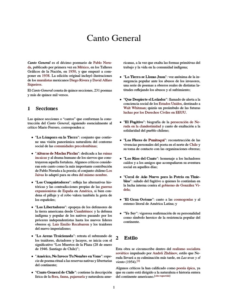 Canto General | PDF | Poesía
