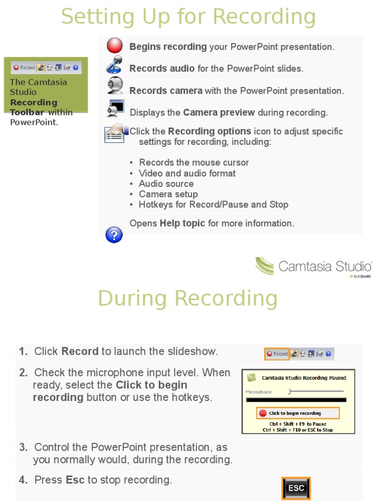 Begins Recording Your Powerpoint Presentation. Records Audio For The ...