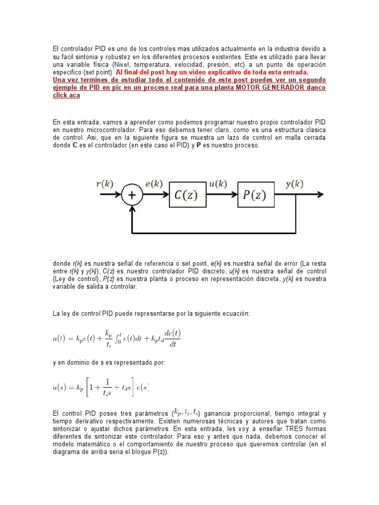 Control PID | Descargar gratis PDF | Ingenieria Eléctrica | Science