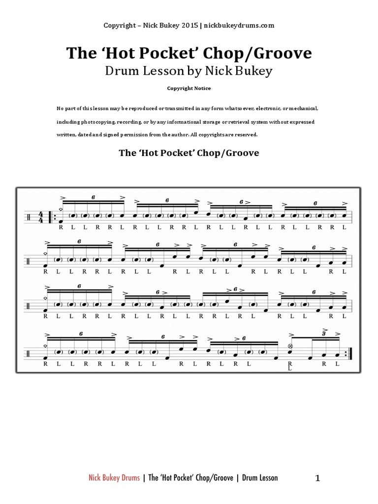 Hot Pocket Drum Groove Lesson | PDF