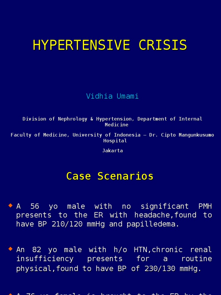 Hypertensive Crisis | PDF | Hypertension | Cardiovascular System