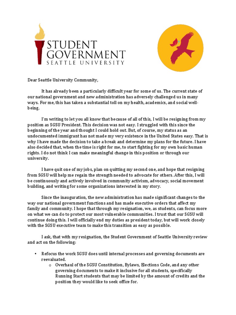 Resignation Letter & Follow Up | PDF | Public Sphere | Government