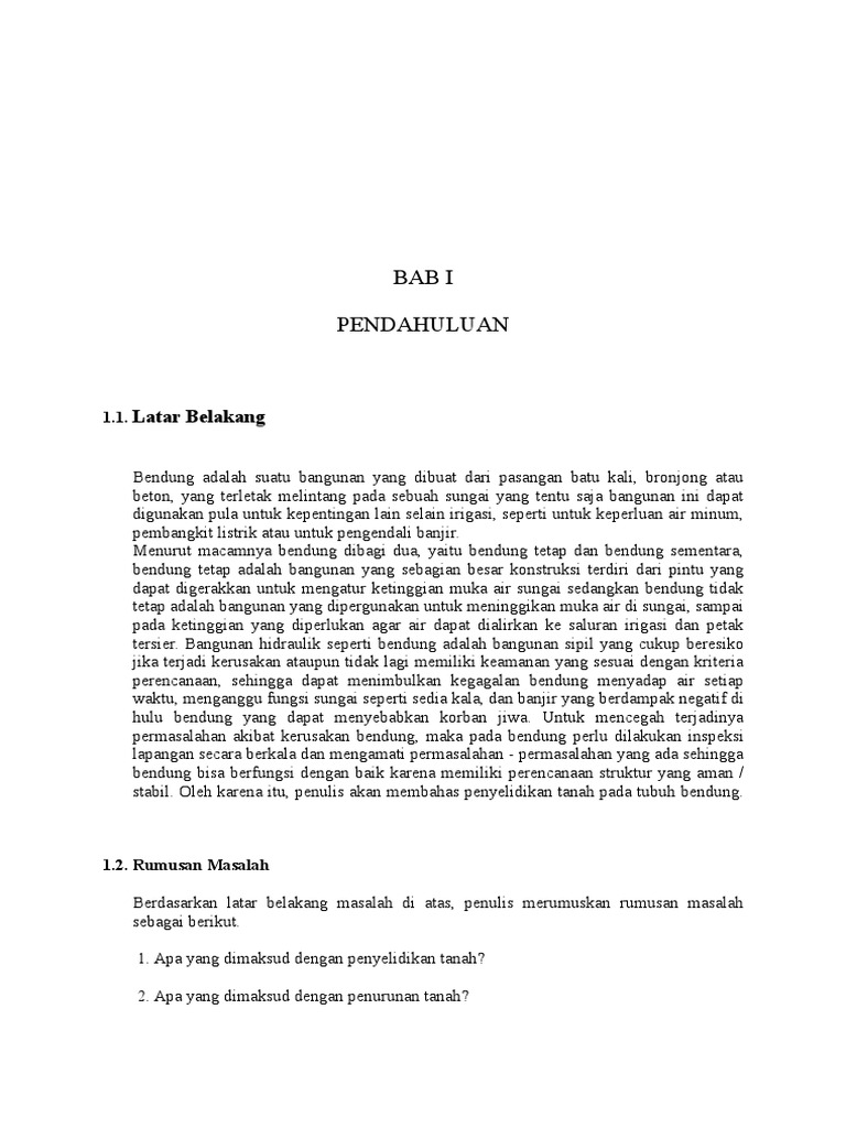 Penurunan Tanah Pada Tubuh Bendung | PDF | Sains & Matematika