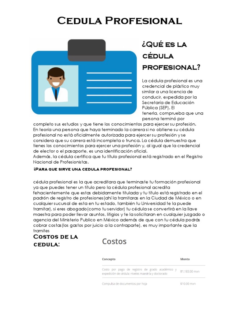 Que es una Cedula Profesional y Para Que Sirve | Educación avanzada