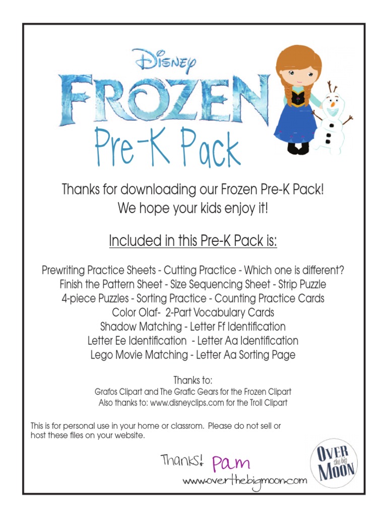 Frozen PreK Pack | PDF | Leisure