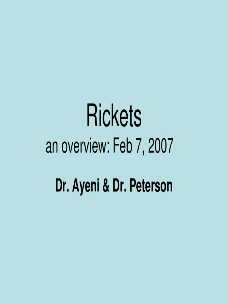 An Overview Feb 7 2007 Rickets Pdf Bone Skeletal System