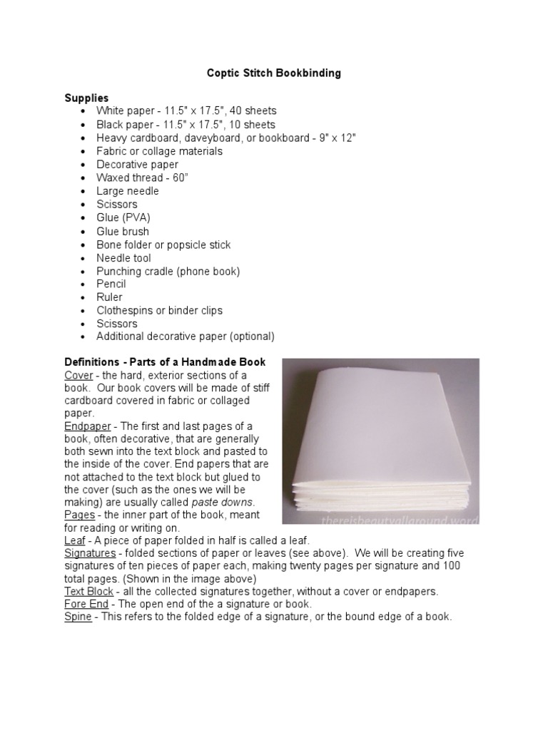 Coptic Stitch Bookbinding | PDF | Bookbinding | Books