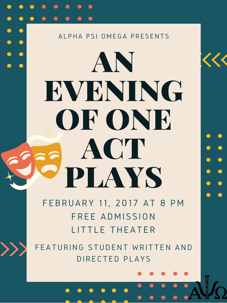 AN Evening of One ACT Plays: Alpha Psi Omega Presents | PDF