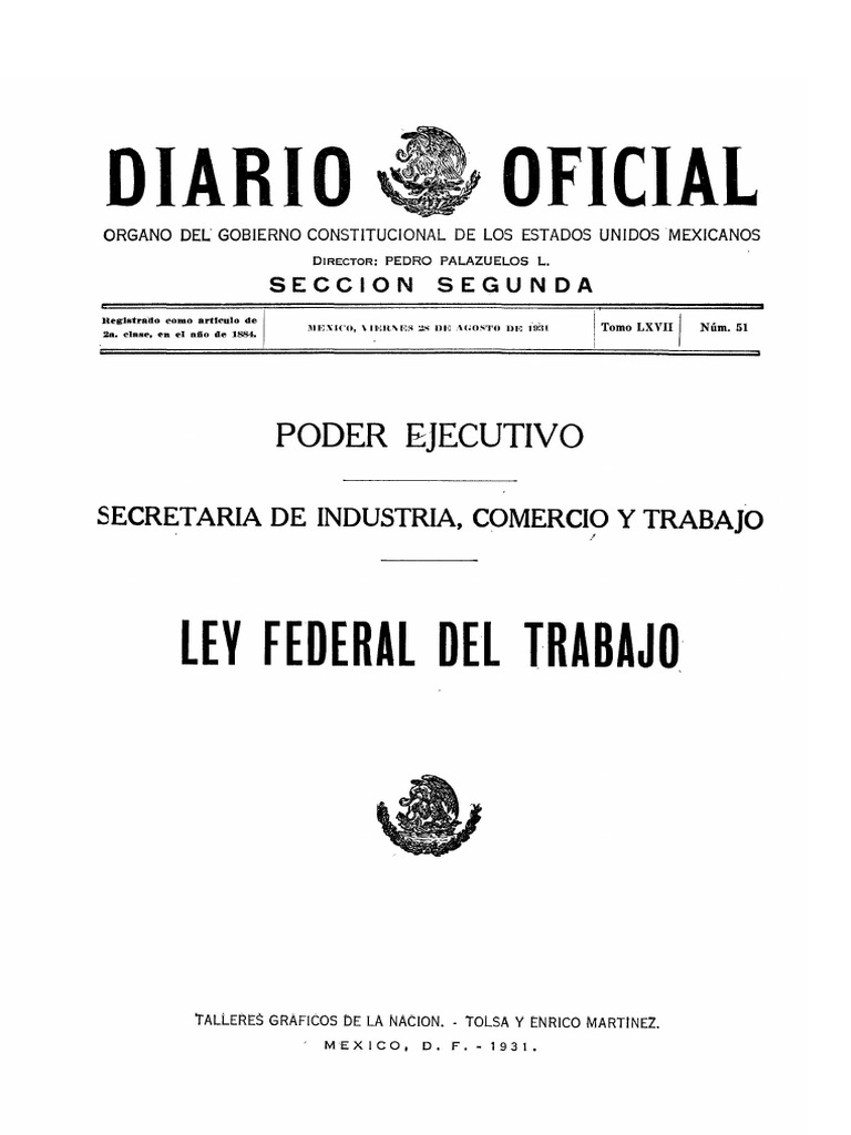 Ley Federal Del Trabajo 1931